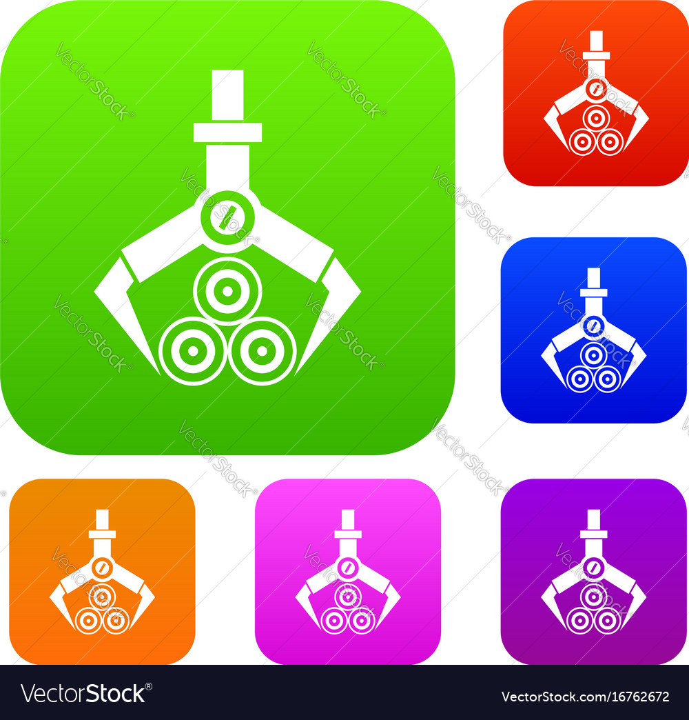 Log loader set collection Royalty Free Vector Image