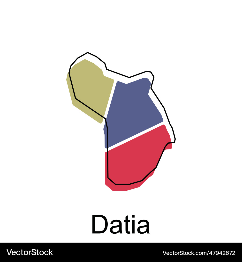 Map of datia design template with outline graphic Vector Image