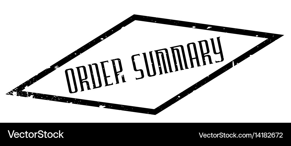 Order summary rubber stamp Royalty Free Vector Image