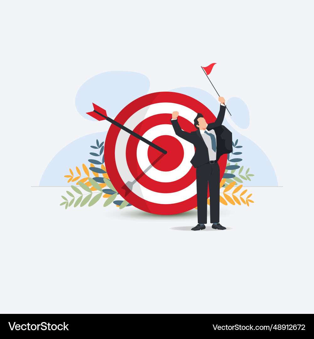 Proud businessman has achieved the target Vector Image