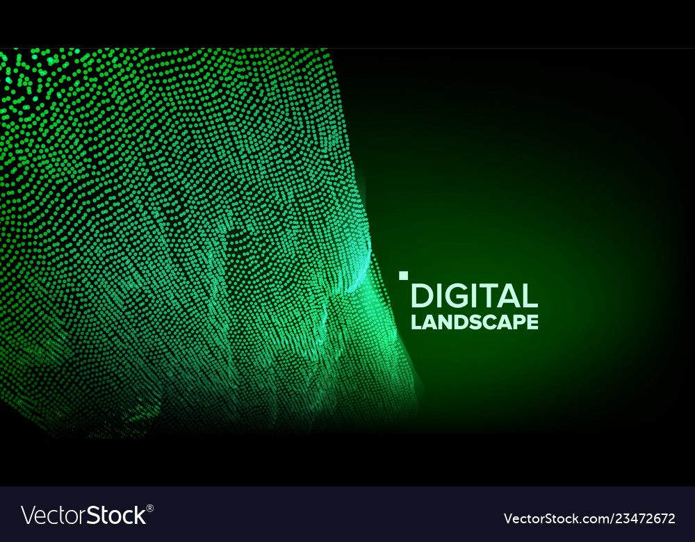 Technology landscape tech surface dot Royalty Free Vector