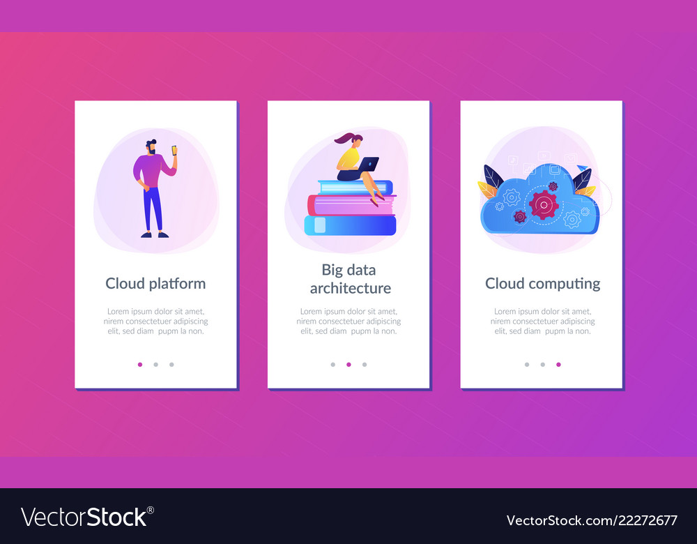 Big data architecture app interface template Vector Image