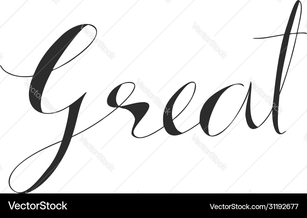 Black hand drawing in word great on white Vector Image
