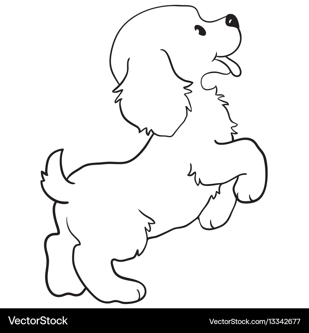 Dog contourcute coloring isolated Royalty Free Vector Image