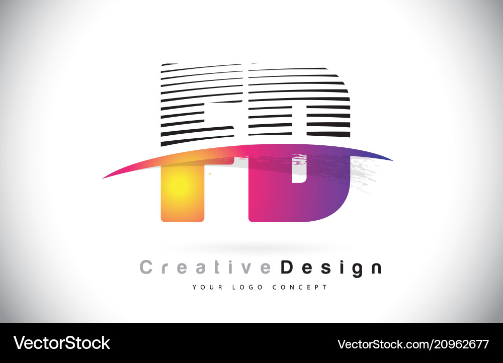 Fd f d letter logo design with creative lines Vector Image