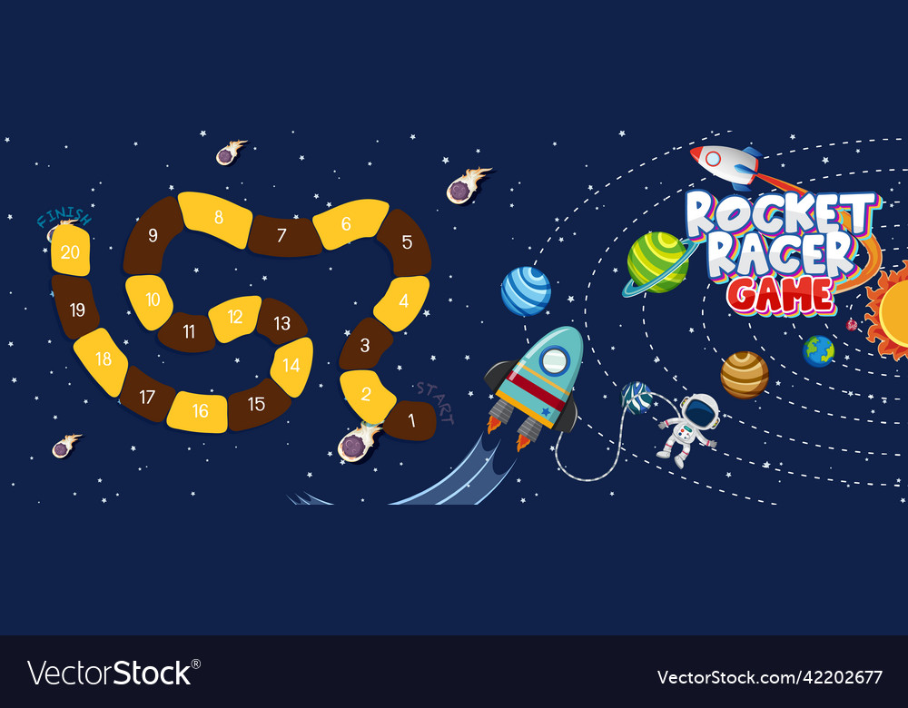 Game template with space theme background Vector Image