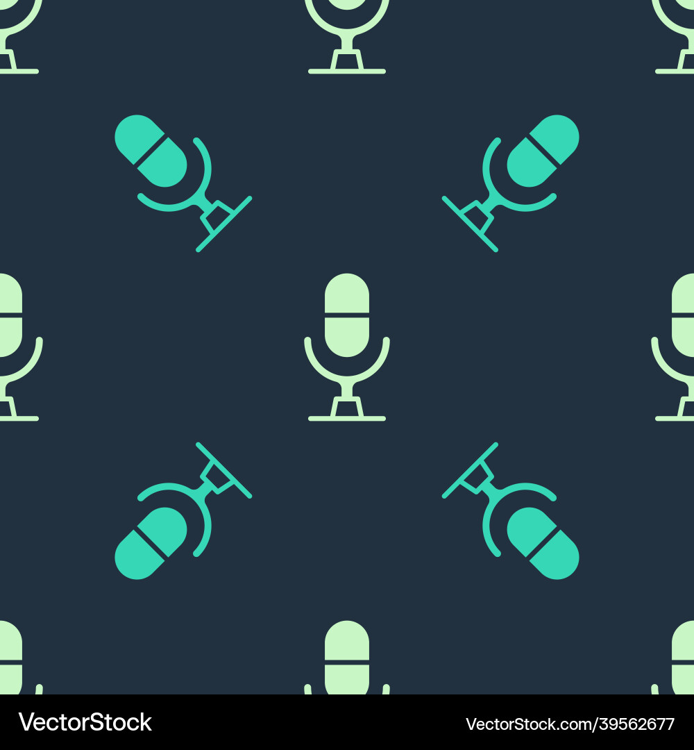Green and beige microphone voice device icon Vector Image