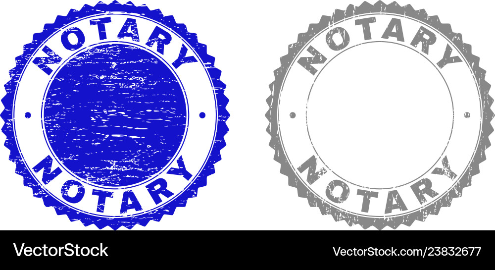 Grunge notary scratched stamp seals Royalty Free Vector