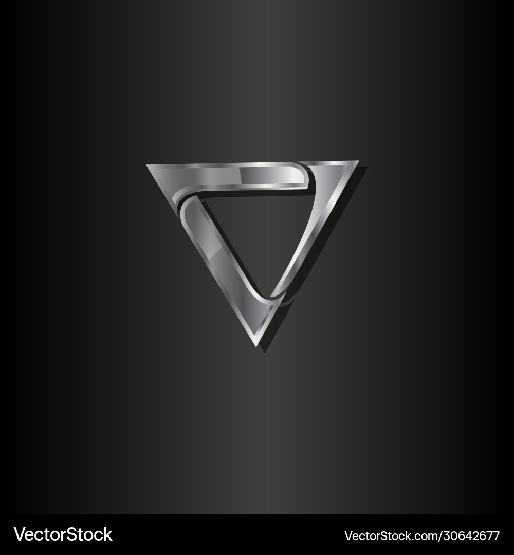 Modern design triangle with color metal on black Vector Image