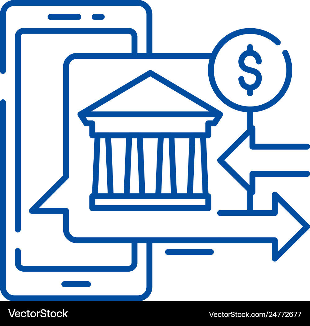 Online banking line icon concept banking Vector Image