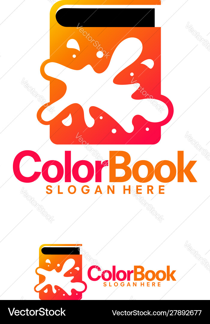 Painting guide logo template coloring book logo Vector Image