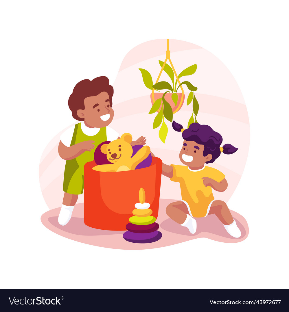 Pulling objects from a basket isolated cartoon Vector Image