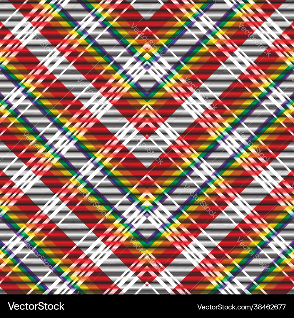 Rainbow chevron plaid tartan textured seamless Vector Image