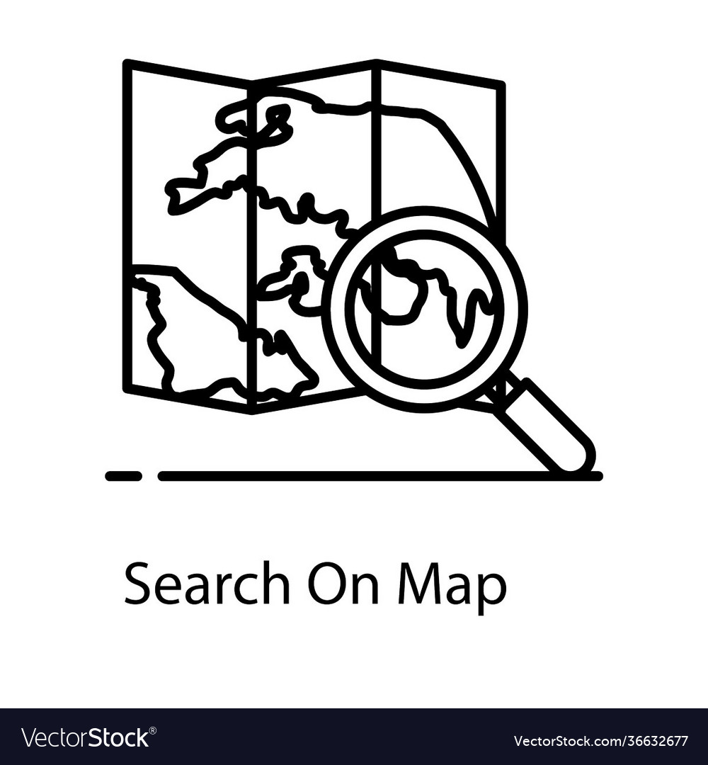 Search on map Royalty Free Vector Image - VectorStock