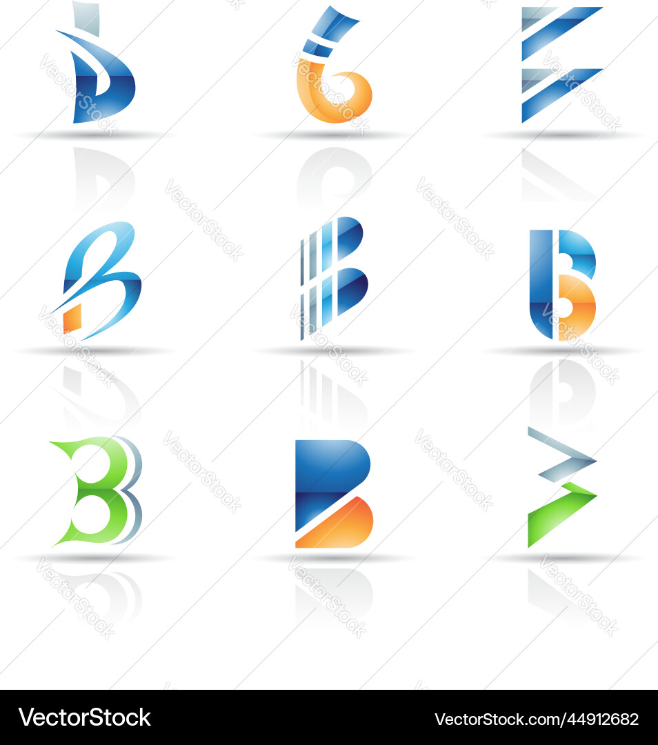 Abstract glossy icons based on the letter b Vector Image