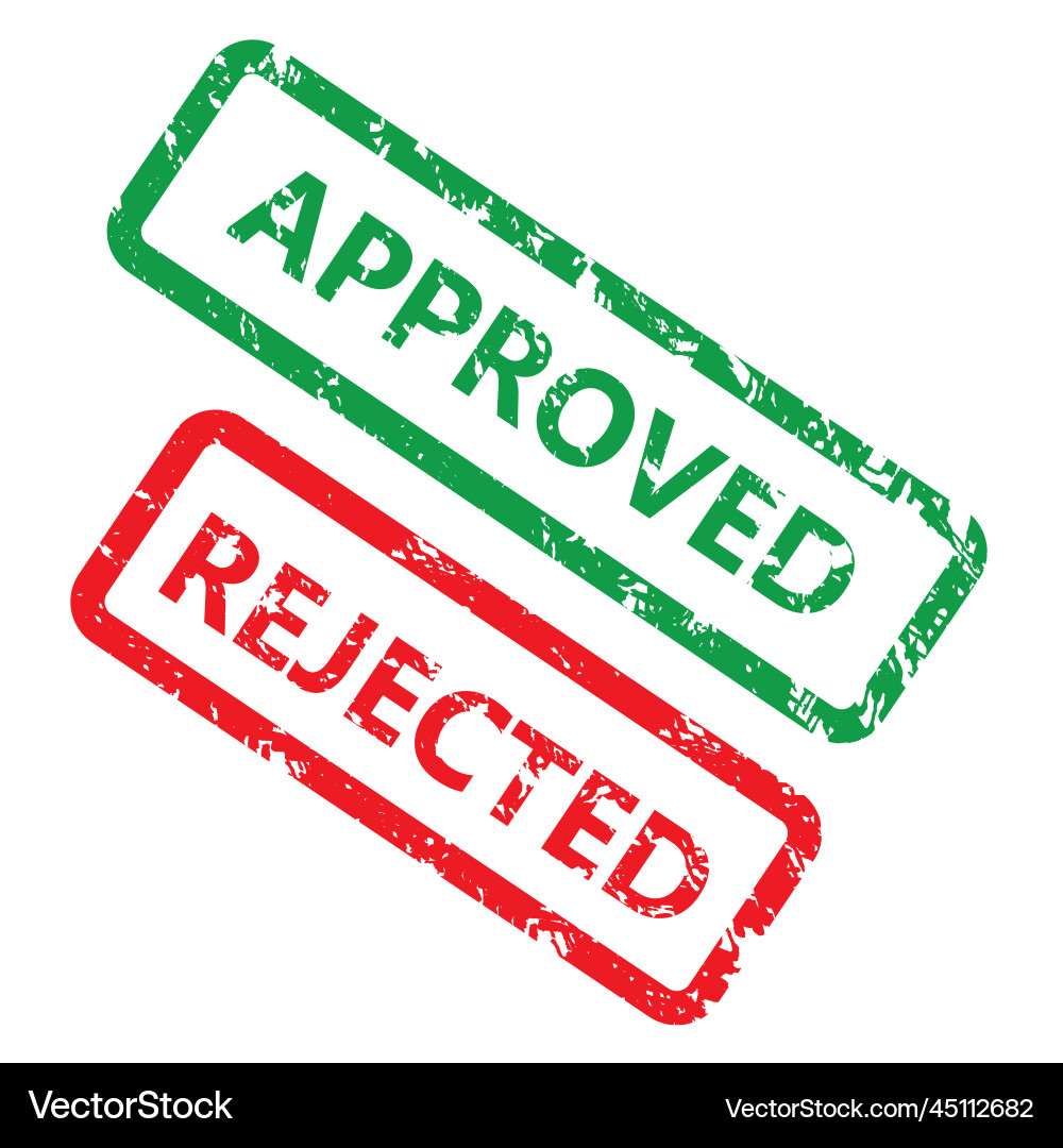 Approved and rejected rubber stamp to positive Vector Image