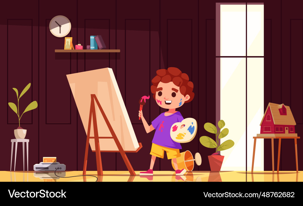 Children creative hobbies Royalty Free Vector Image