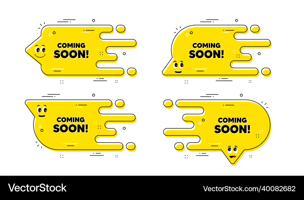 Coming soon text promotion banner sign Royalty Free Vector