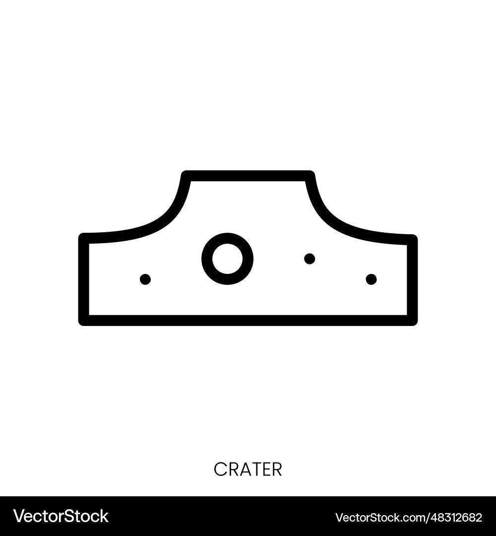 Crater icon line art style design isolated Vector Image