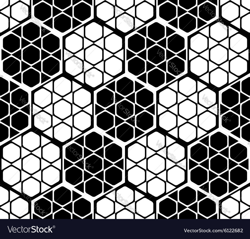 Design seamless monochrome hexagon pattern Vector Image