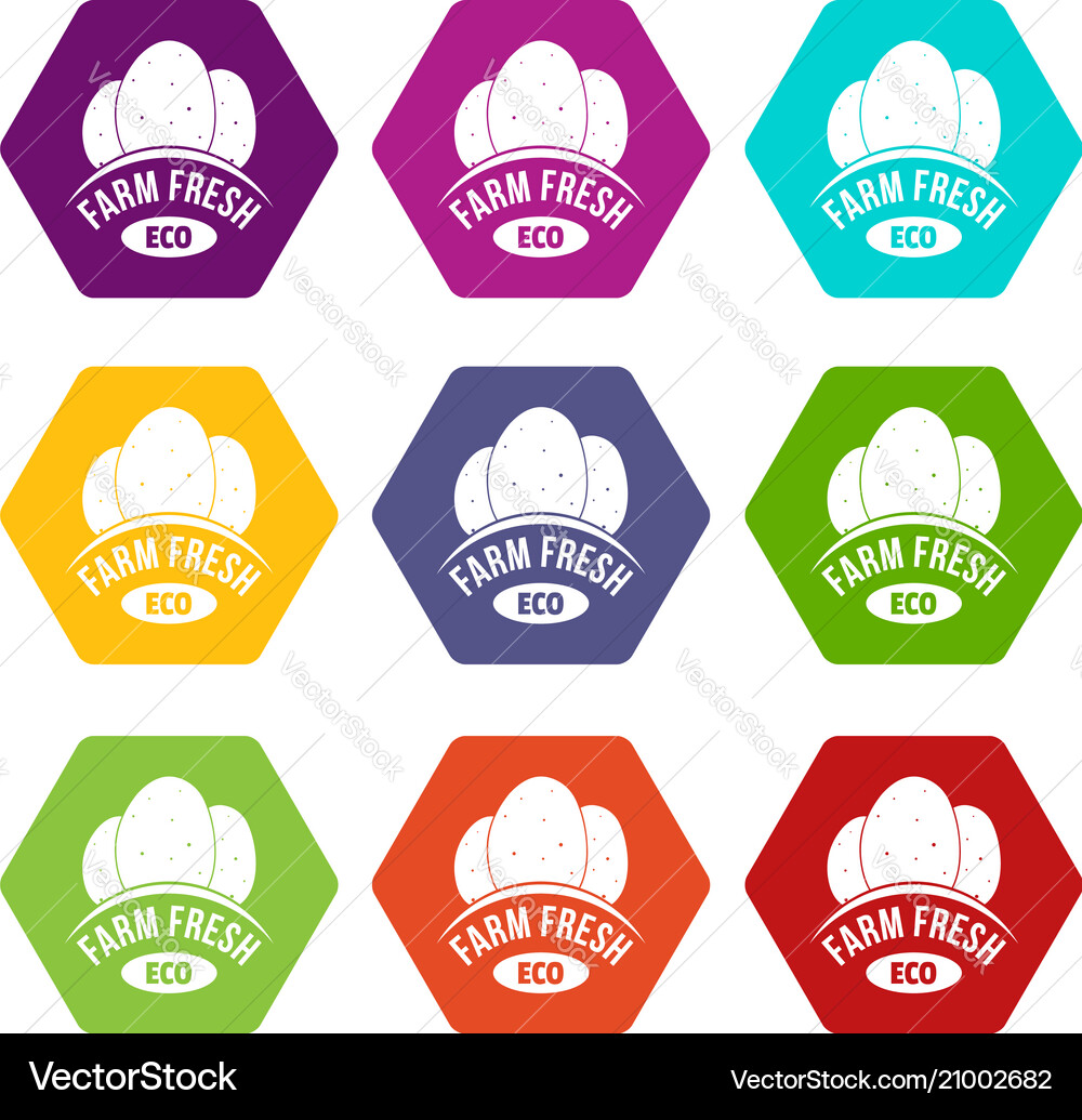 Eco farm fresh icons set 9 Royalty Free Vector Image