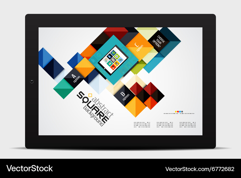 Geometric square shapes and infographic option Vector Image