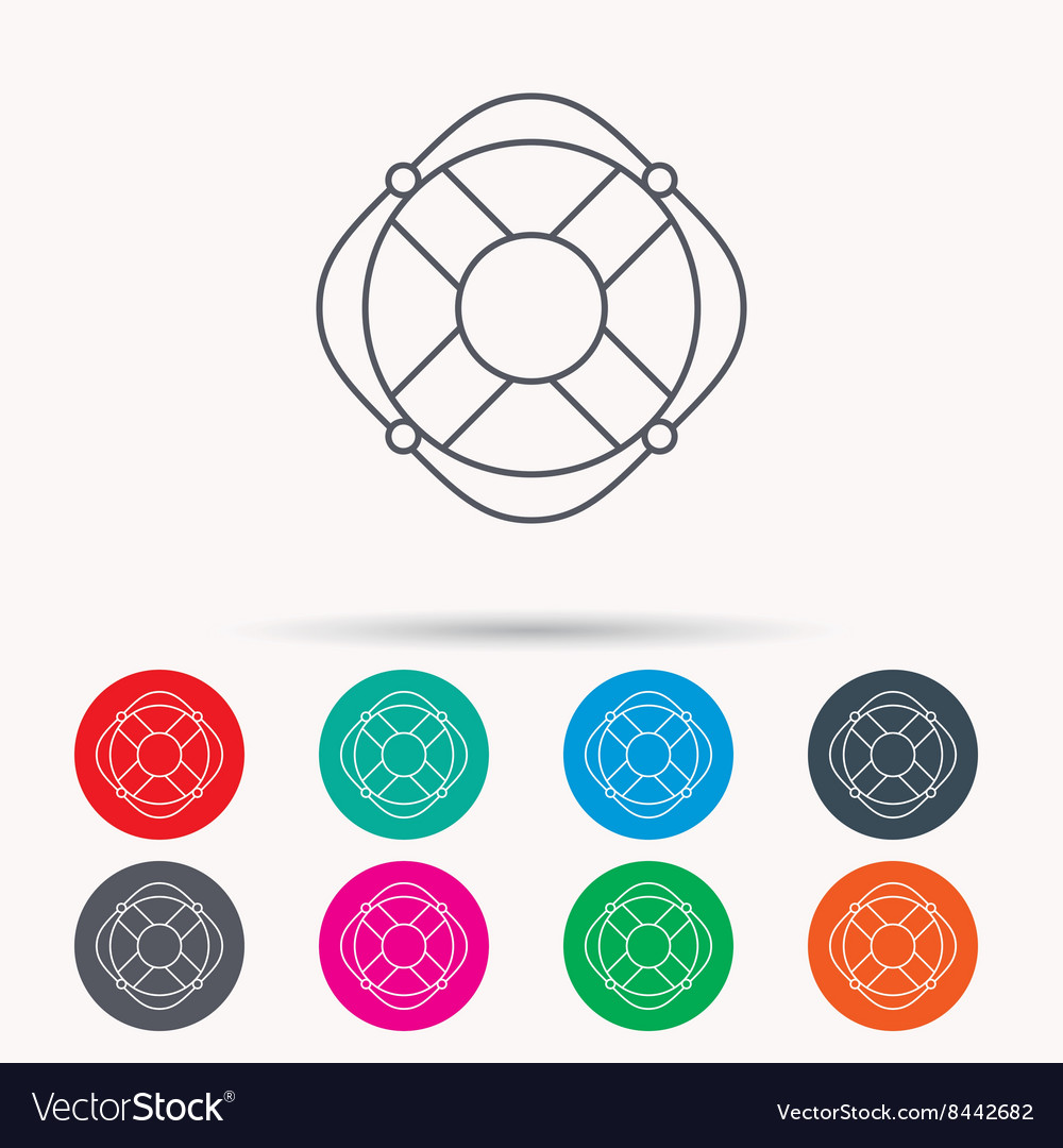 Lifebuoy with rope icon lifebelt sign Royalty Free Vector