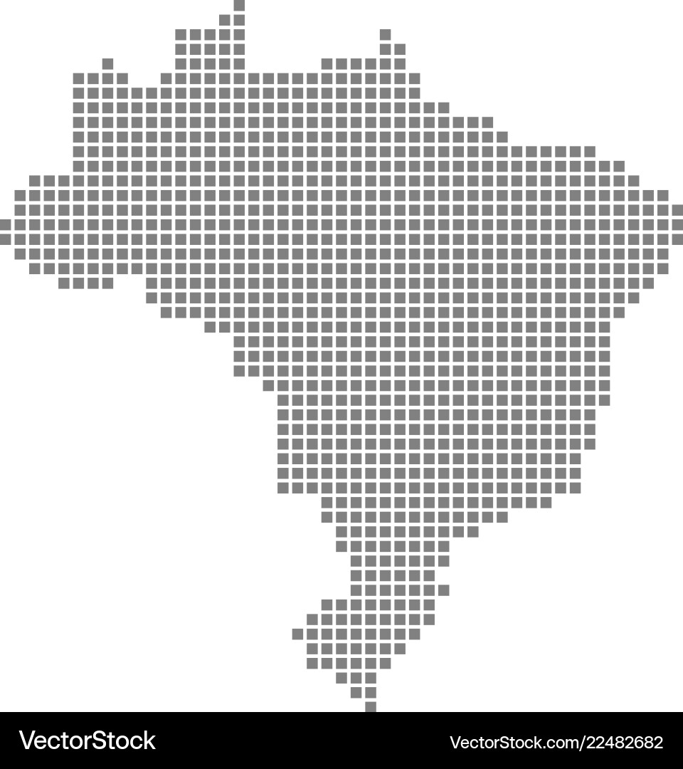 Pixelkarte von brazil dotted isoliert Lizenzfreier Vektor