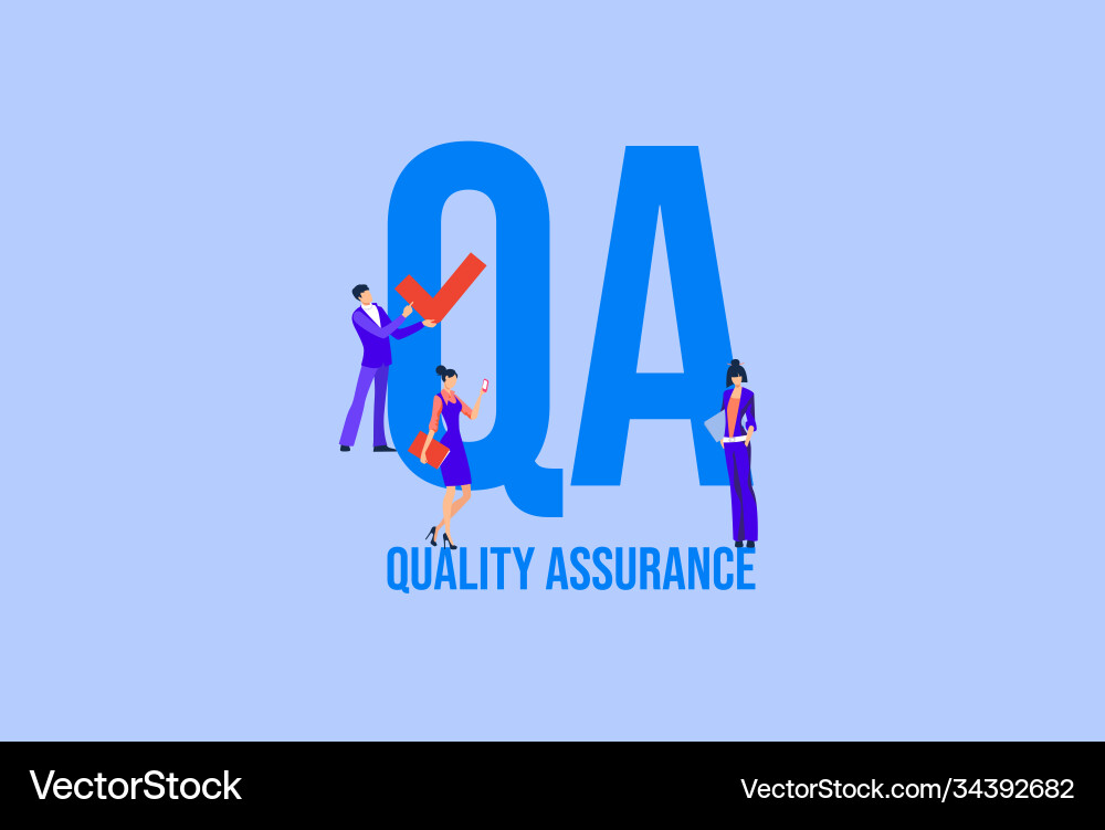 Qa quality assurance business management Vector Image