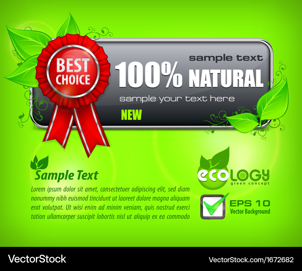 Red award banner on green Royalty Free Vector Image