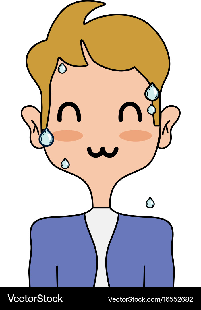Scared man with elegant clothes and hairstyle Vector Image