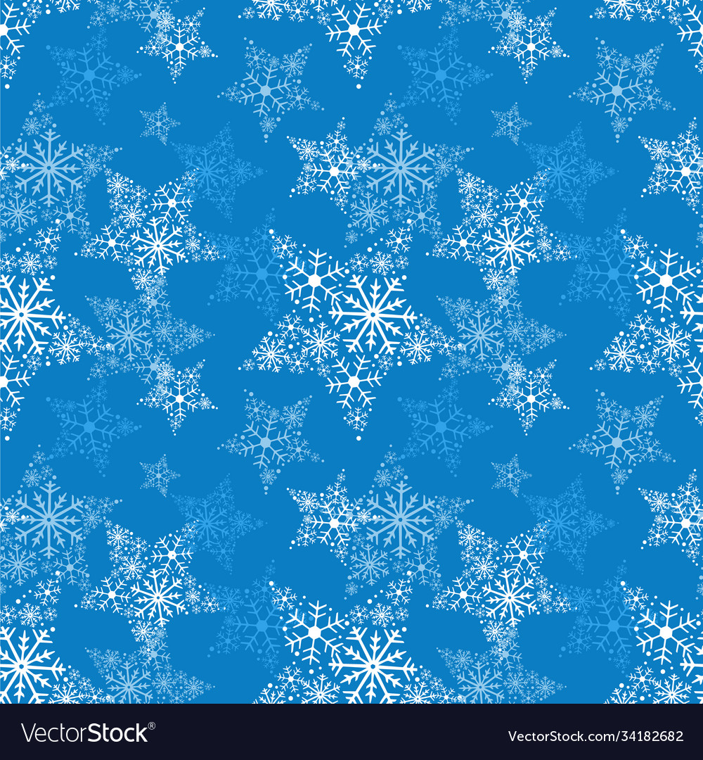 Seamless pattern snowflake Royalty Free Vector Image