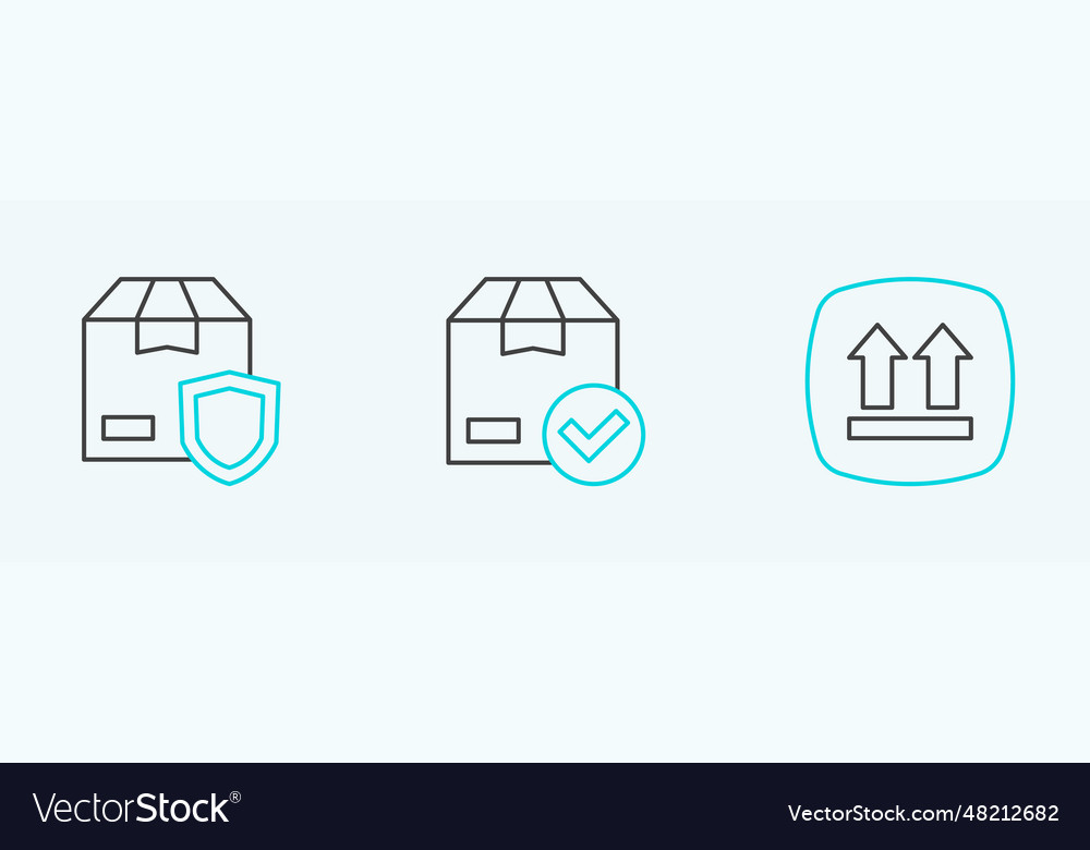 Set line this side up delivery security with Vector Image