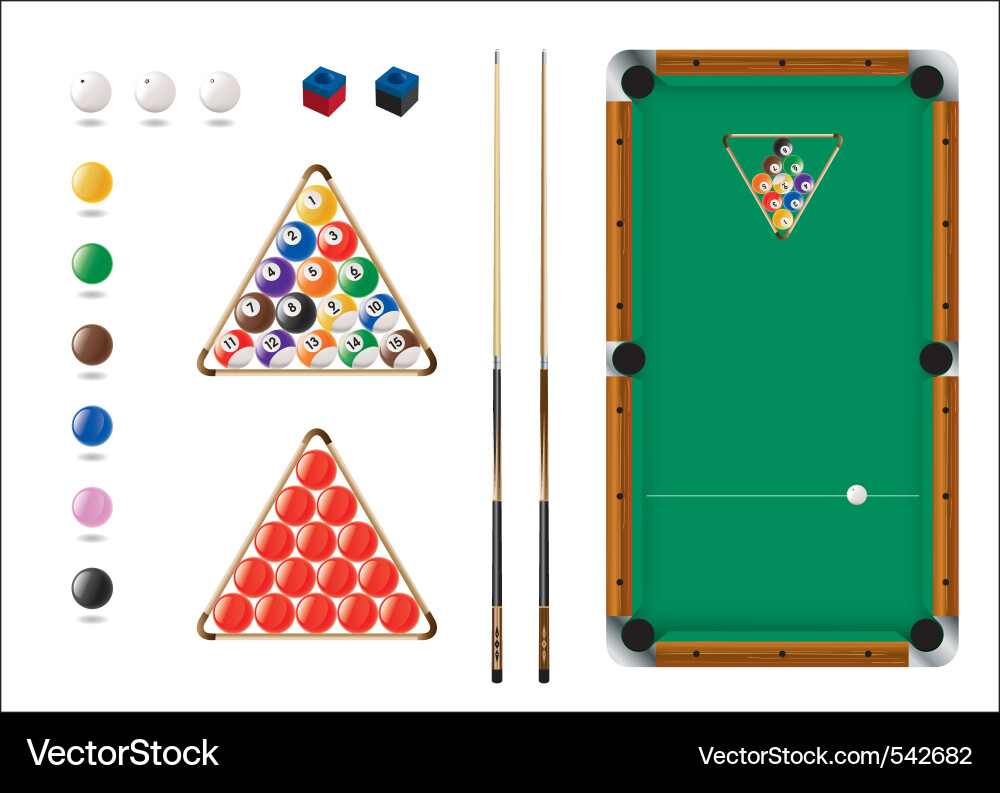 Snooker pool sport icons Royalty Free Vector Image