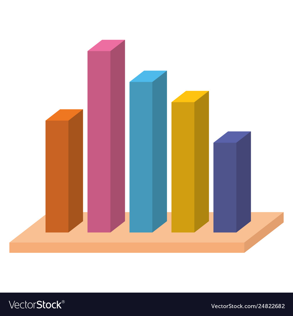 Statistics bars isolated icon Royalty Free Vector Image