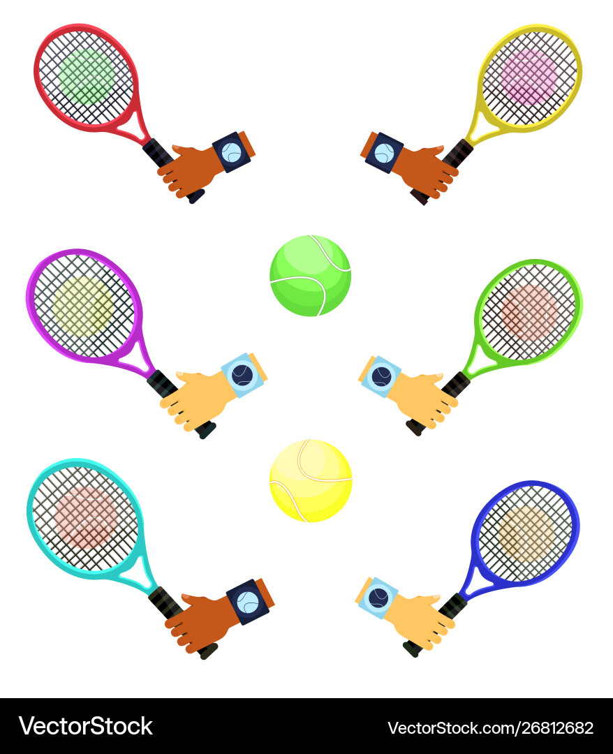 Tennis sport set Royalty Free Vector Image - VectorStock