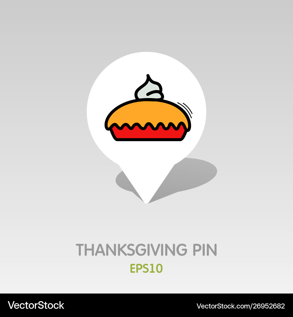 Thanksgiving pie pin map icon harvest Royalty Free Vector