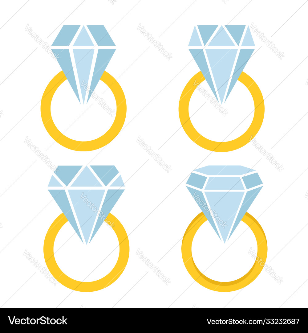 Abstract color shine diamond cristal ring Vector Image