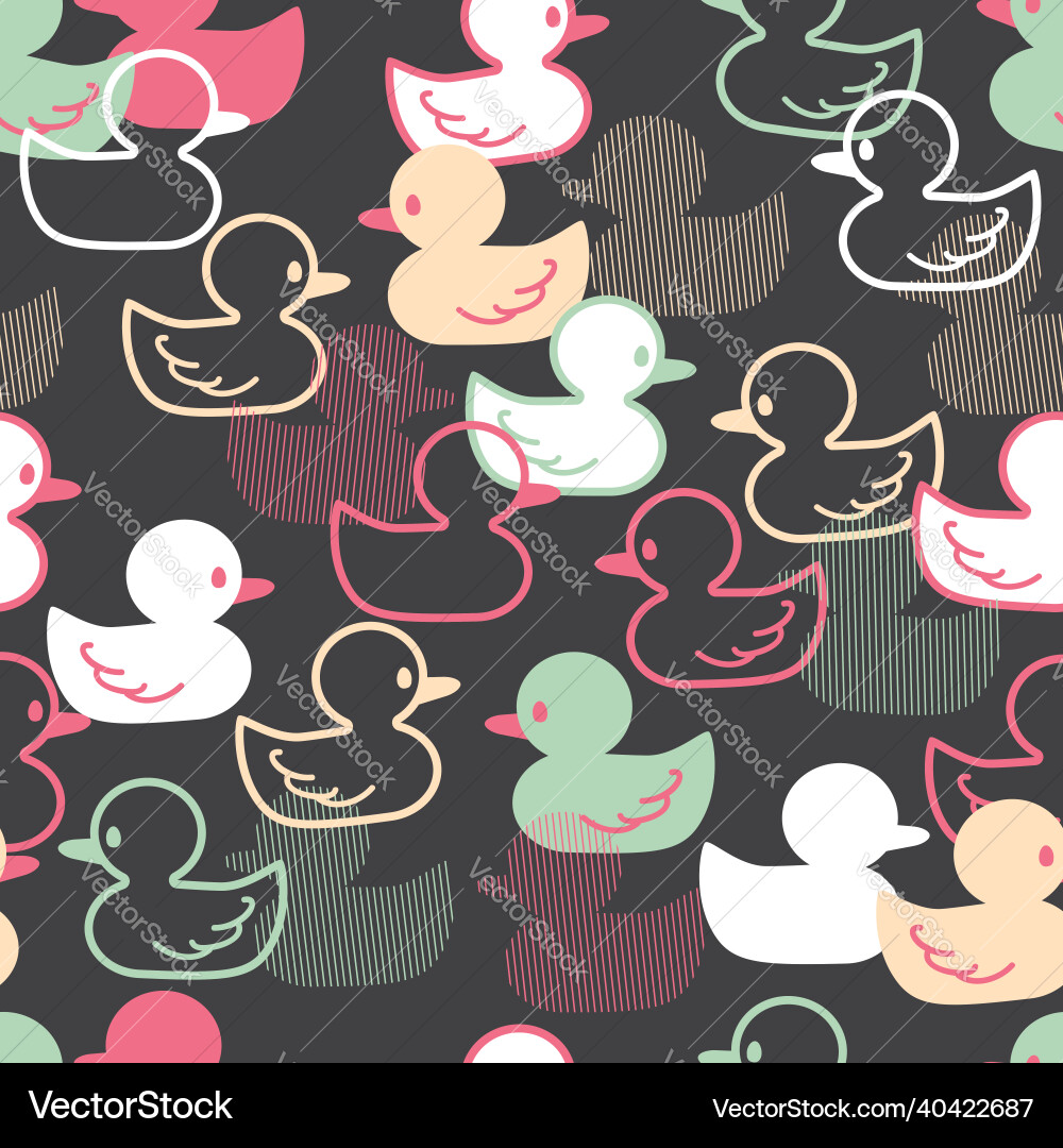 Abstract cute duck rubber toy graphic seamless Vector Image