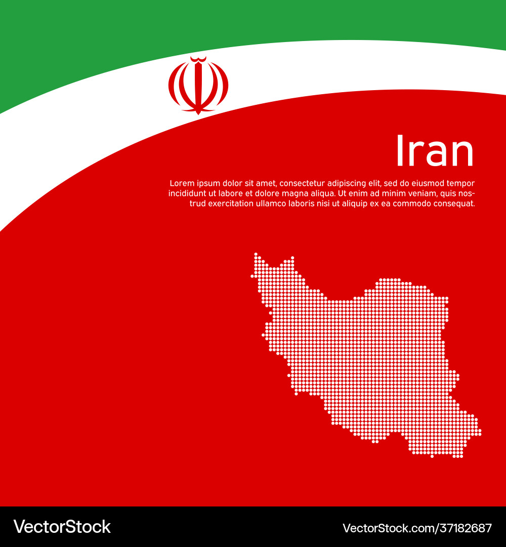 Abstract waving iran flag mosaic map iranian Vector Image