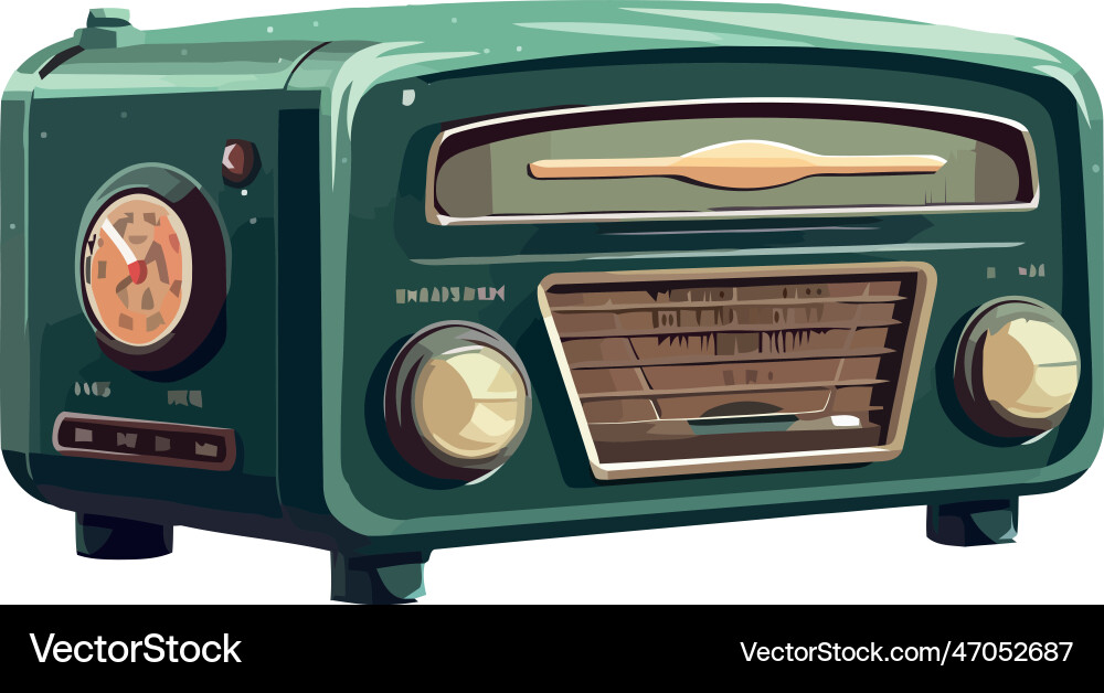 Analog boom box playing nostalgia on tape Vector Image