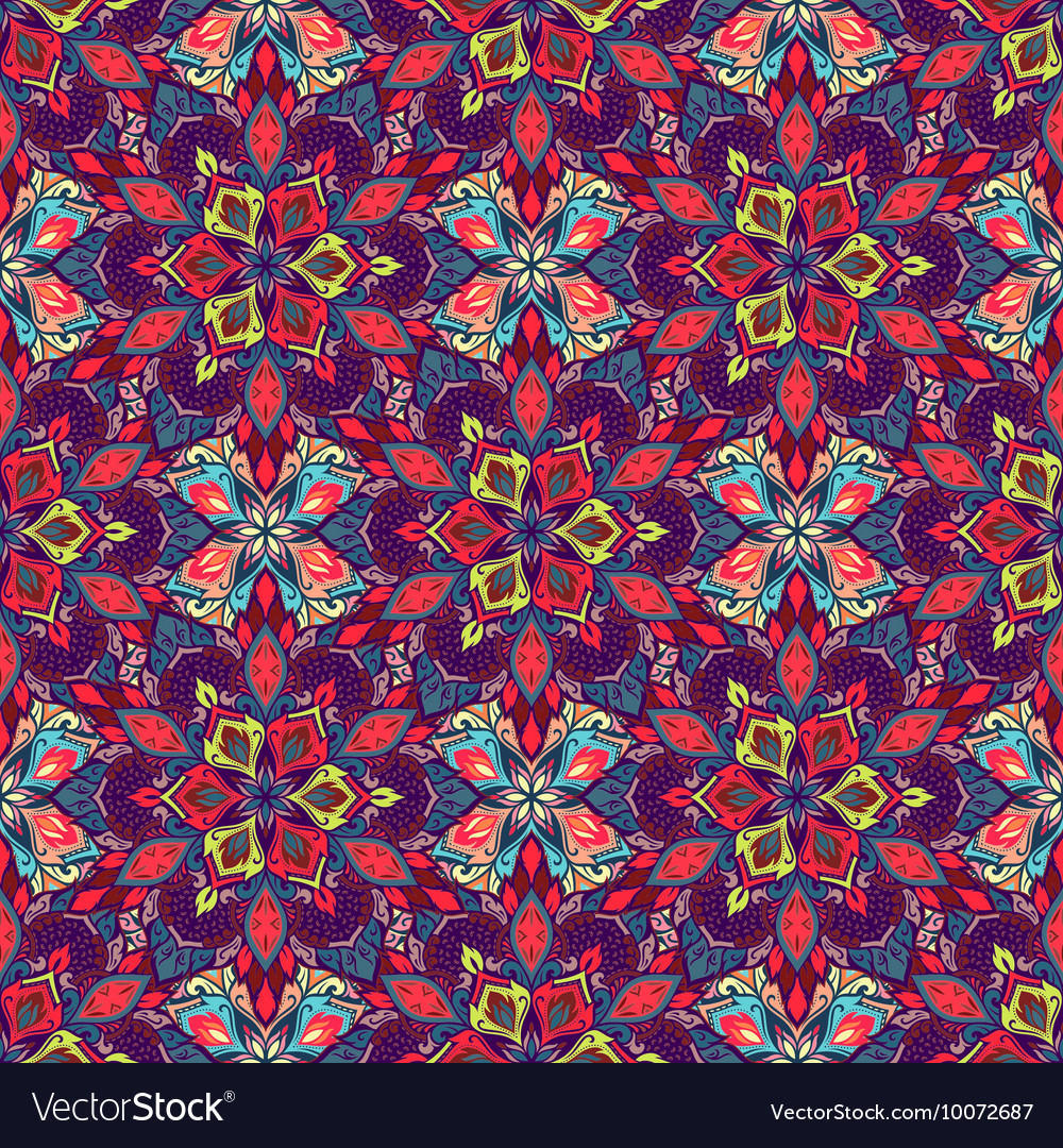 Boho flower pattern Royalty Free Vector Image - VectorStock