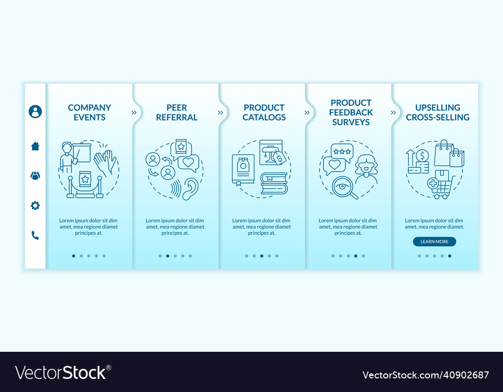 Customer touchpoints turquoise gradient Royalty Free Vector Customer touchpoints turquoise gradient Royalty Free Vector
