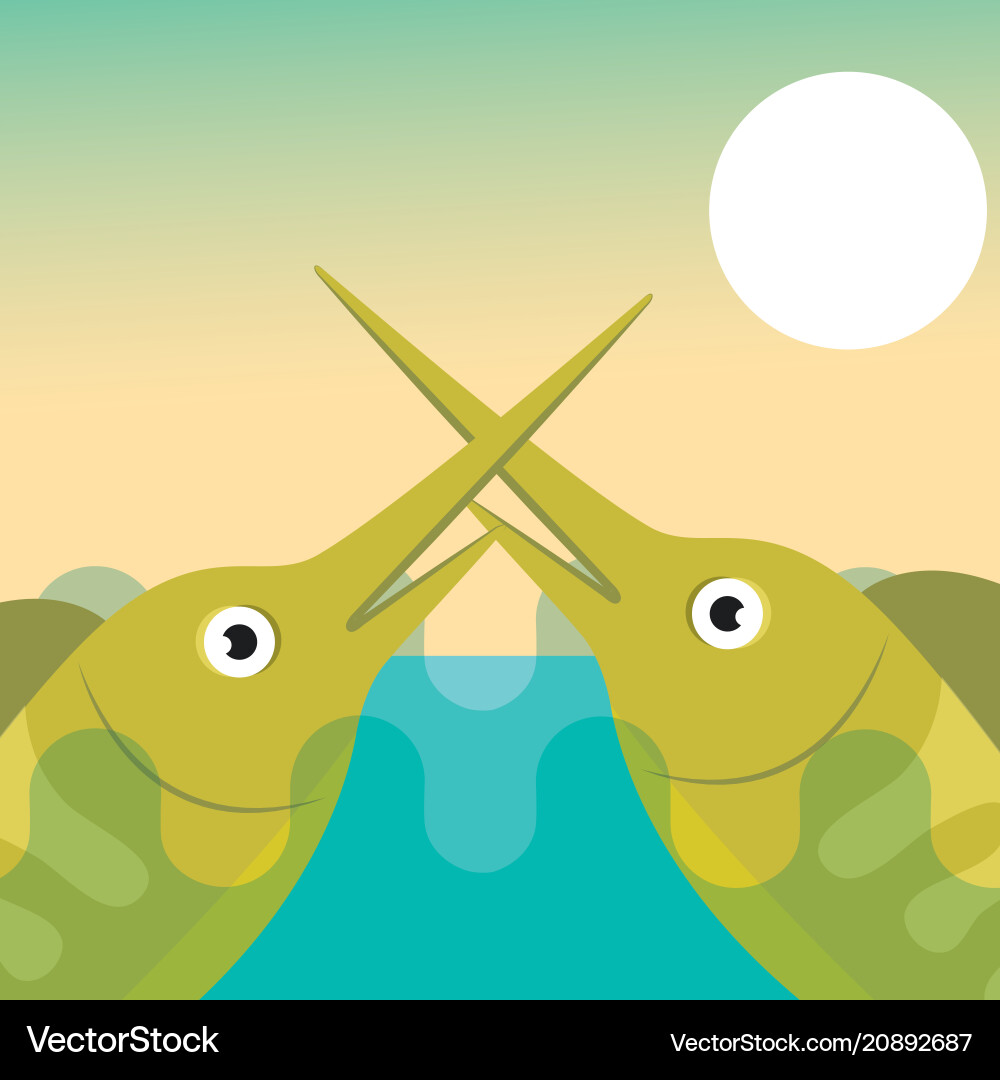 Fishing fish cartoon Royalty Free Vector Image