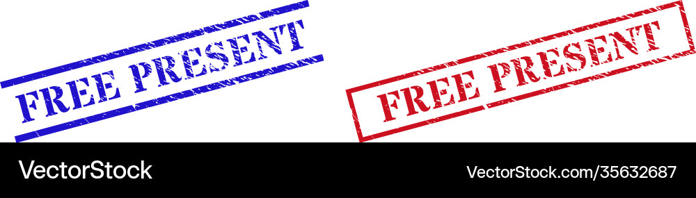 Free present grunge rubber seal stamps Royalty Free Vector