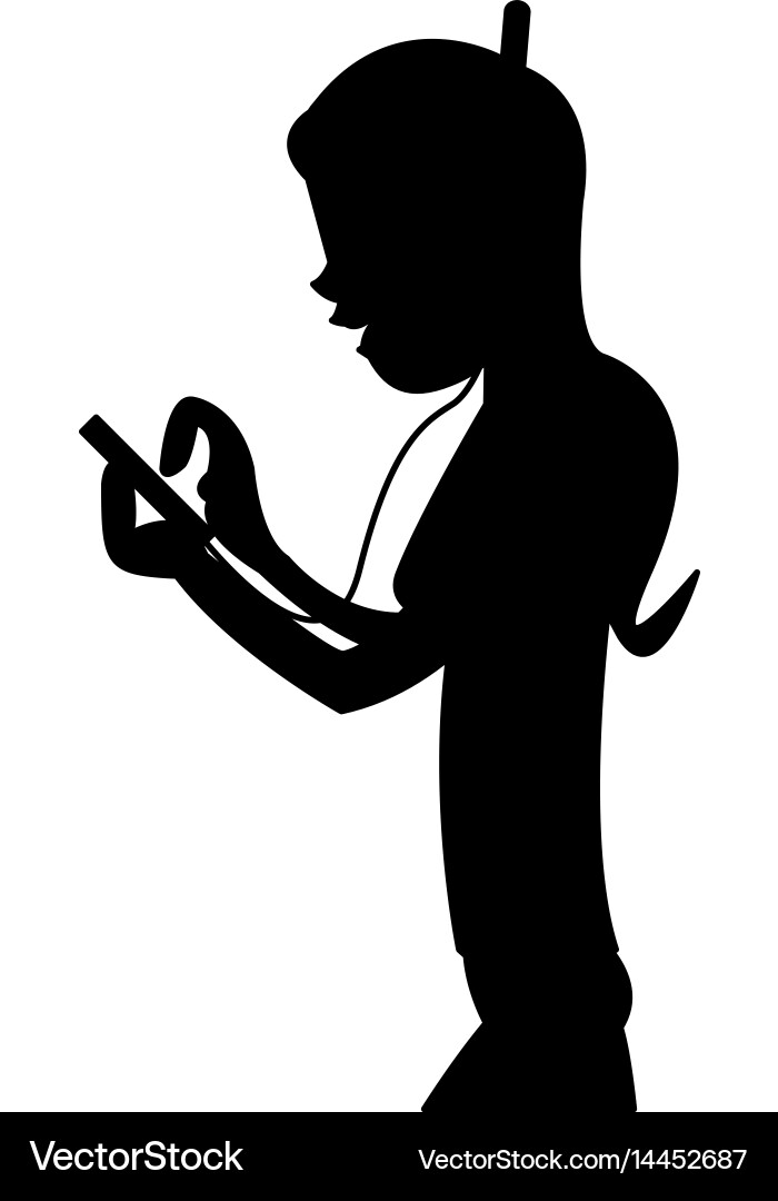 Girl using phone with headphones icon image Vector Image