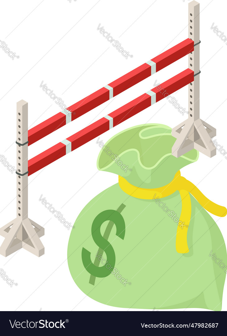 Horseback riding icon isometric money bag Vector Image