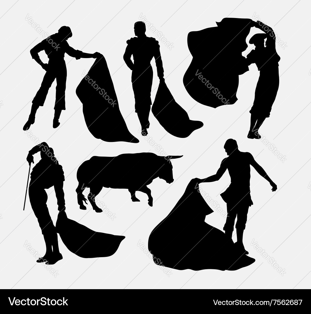 Matador sport silhouette Royalty Free Vector Image