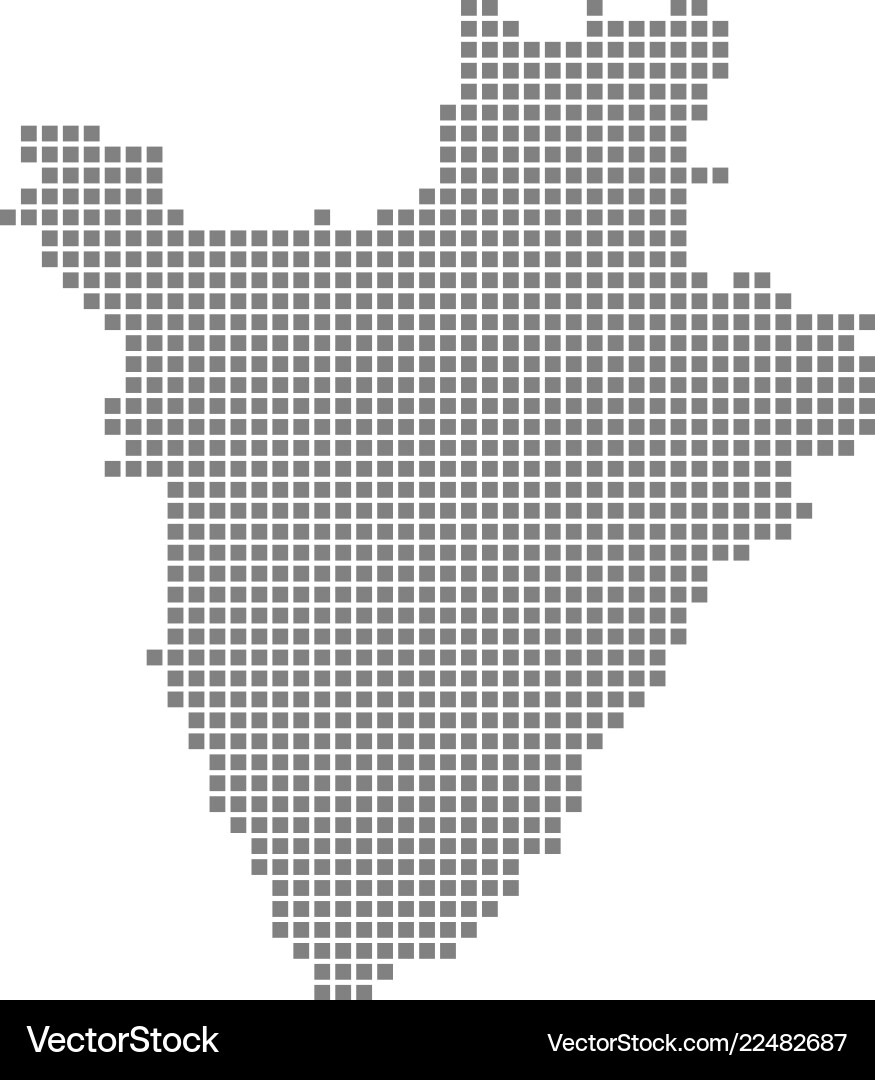 Pixel map of burundi dotted Royalty Free Vector Image