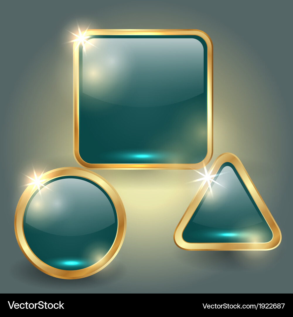 Set of glass button templates Royalty Free Vector Image